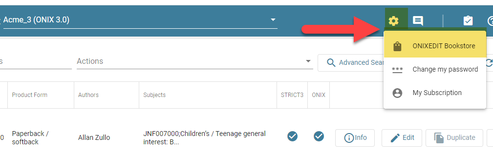 Use ONIXEDIT Bookstore with ONIXEDIT Cloud